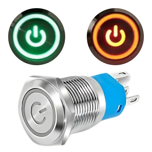 16mm Size 220V AC RED&GREEN Power symbol DUAL Led S.S. Latching Type ...