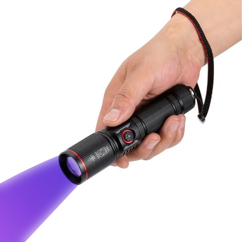 zoomable 10w 365nm UV(Ultraviolet) aluminium Body Flashlight + cell ...