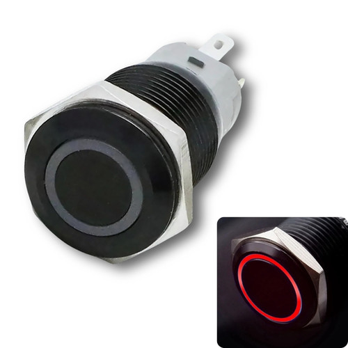 16mm Size RED Led Metal Momentary Type Push Button Switch 5V-24v DC ...