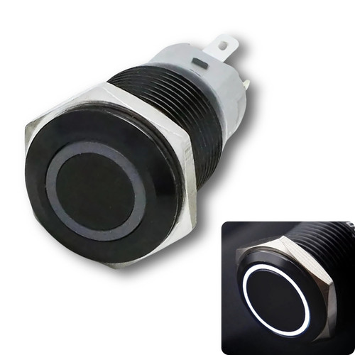 16mm Size WHITE Led Metal Momentary Type Push Button Switch 5v-24v DC ...