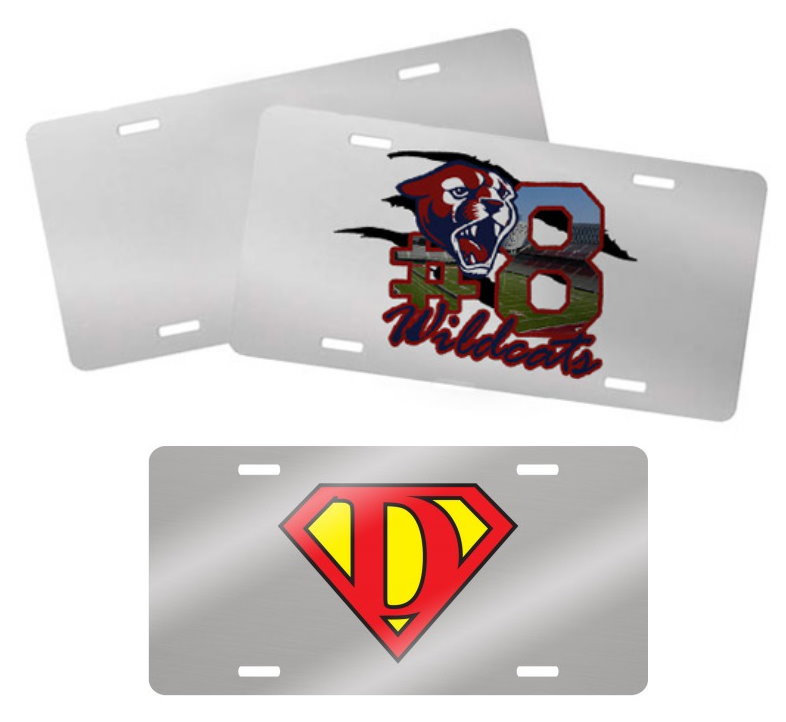 Silver License Plate