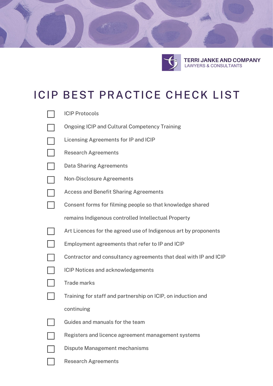 Best Practices for ICIP Management