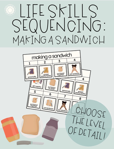 Life Skills Sequencing Activity: Making A Sandwich (Choose Your Level ...