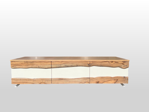 Live edge White Oak RIver media cabinet | STATUSWOOD
