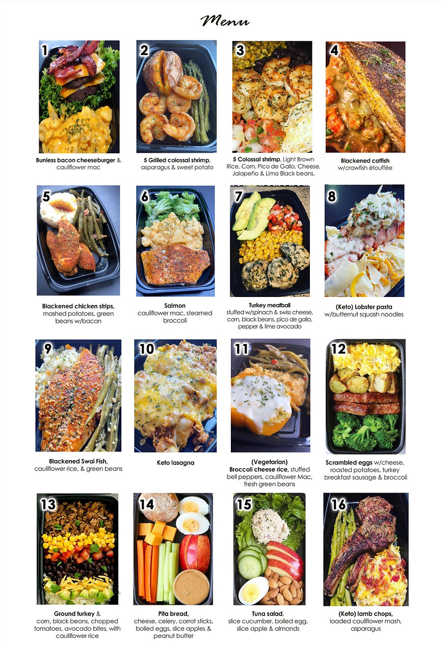 MEAL PREP MENU | ChefSonyaMoKitchen