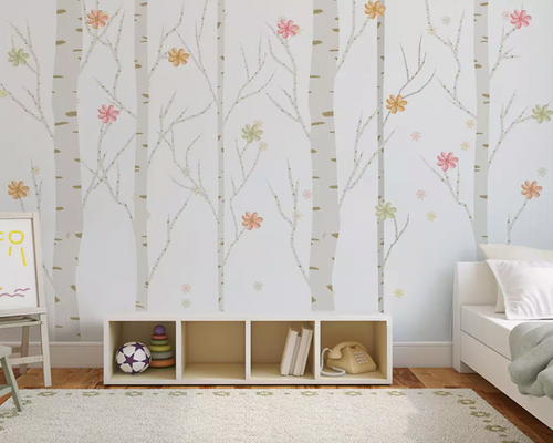 Abstract Tree Nostalgic Vintage Floral Branch Wallpaper | GK Wall Design