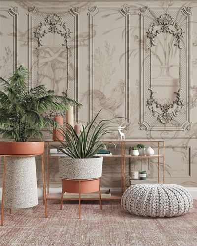Architectural Building illustration Design Removable Wallpaper | GK ...