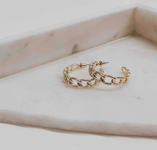 Calista Chain Link Hoops | MIRACLE ON MEADOW