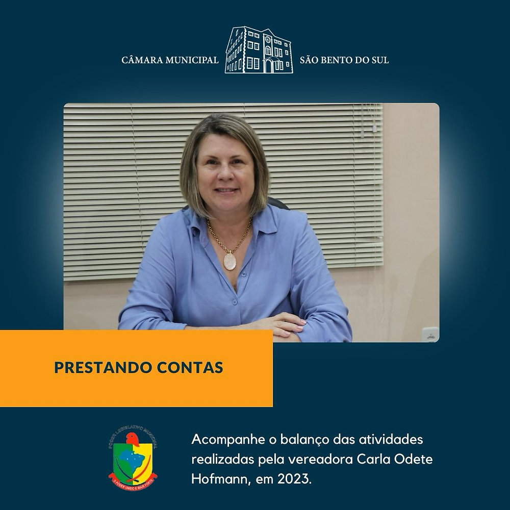 Vereadora Carla Hofmann faz balanço do exercício de 2023