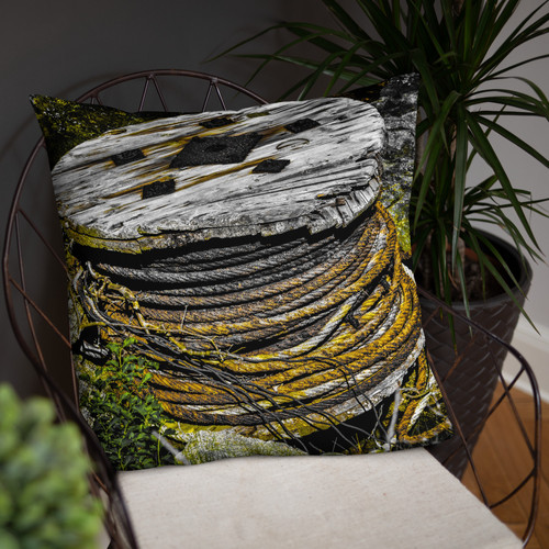 Abandoned Pulley Pillow II (2 Images, Front & Back) | TeBe Inspires