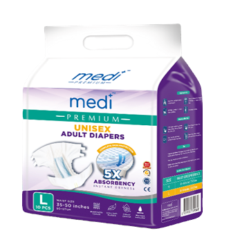 Medi Premium Unisex Adult Diapers 10s
