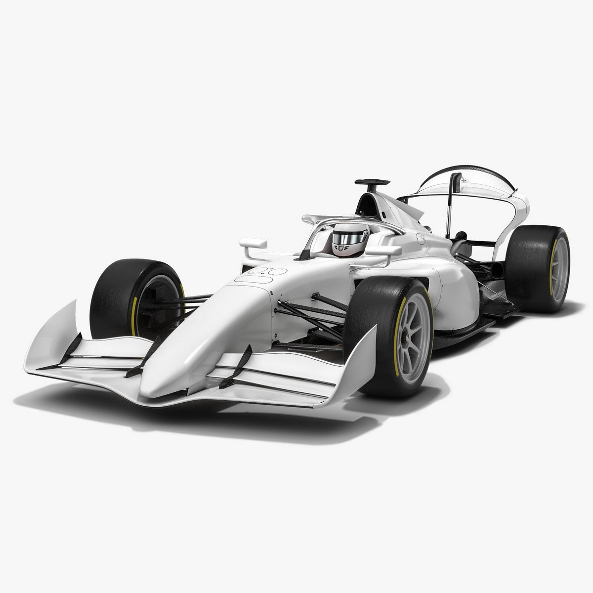 Dallara F2 2024 Formula 2 Race Car White Mockup PBR 3D model ...