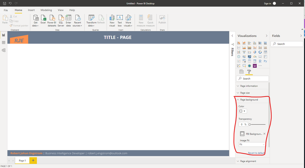 How to create stunning backgrounds and cover pages for Power BI