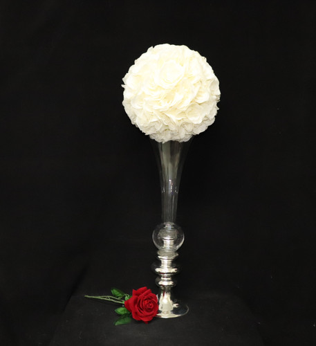 Glass Trumpet with Silver Stand | BNB Wholesale Inc.