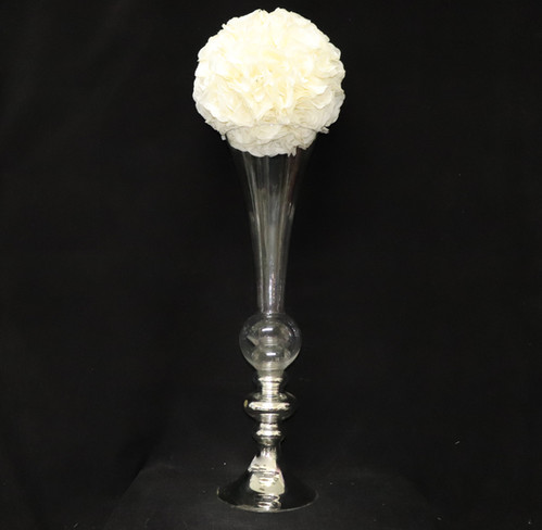 Glass Trumpet w/Silver Stand | BNB Wholesale Inc.