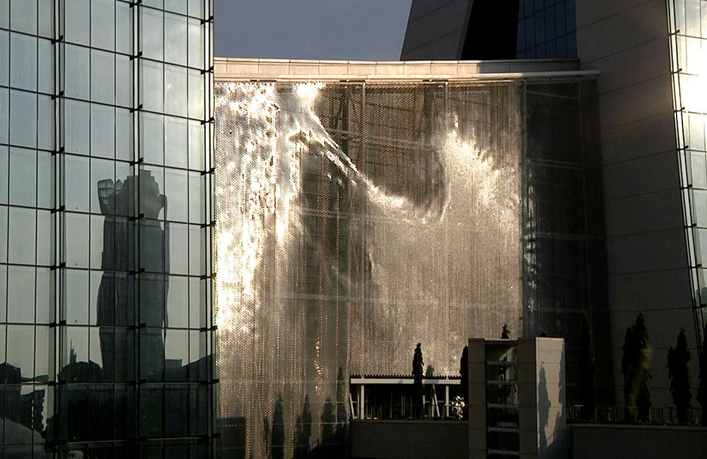 Wind Arbor and Rain Oculus by Ned Khan | Marina Bay Sands, Singapore
