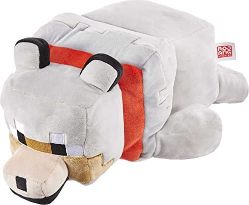 Minecraft Plush 12-in Tamed Wolf, Soft, Squishy, Floppy Collectible ...