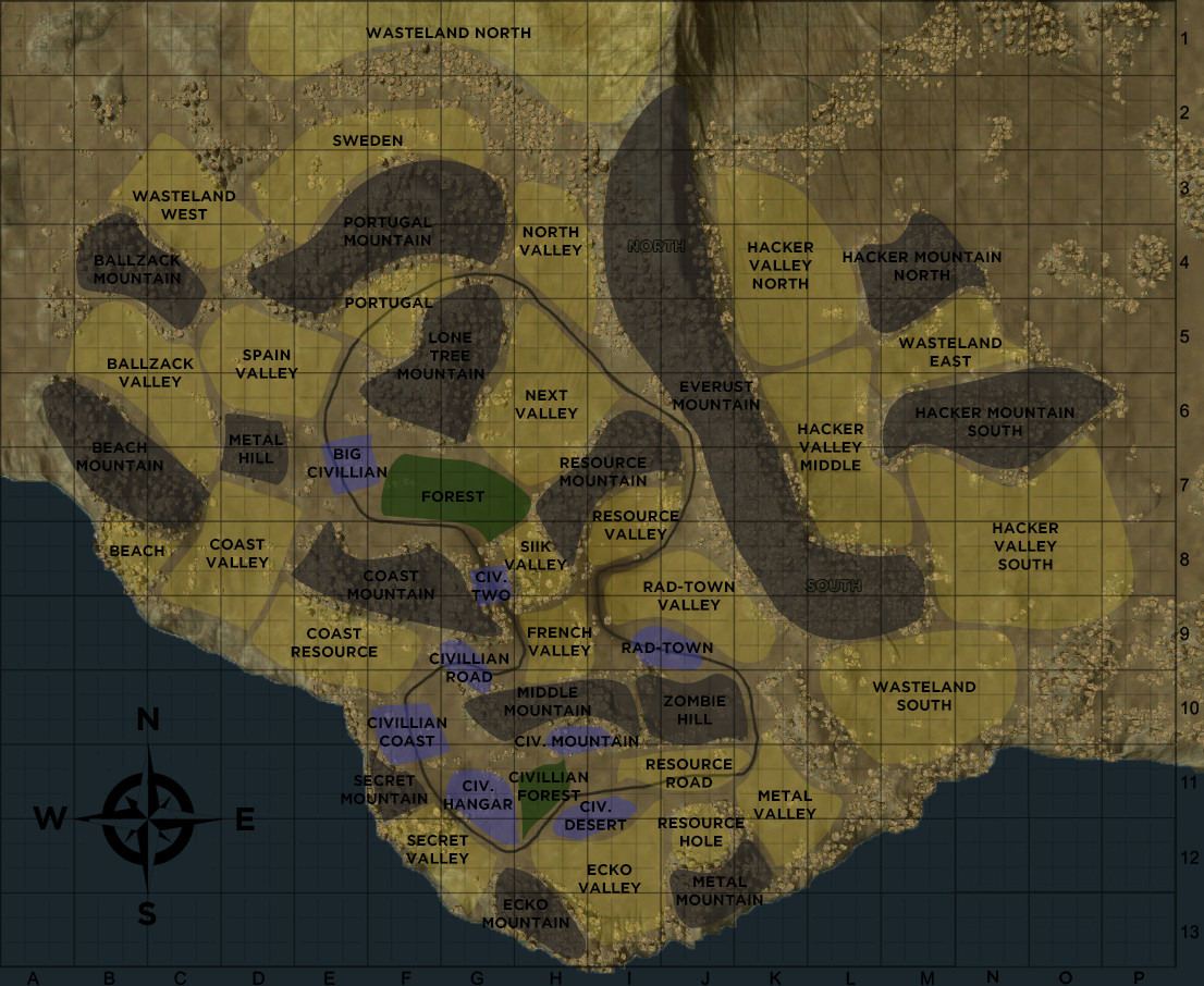 Mapa da Ilha de Rust.