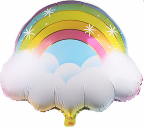 20” Rainbow Clouds Balloon | balloonsatthecurb