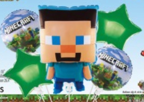Minecraft Steve Balloon Bouquet | balloonsatthecurb