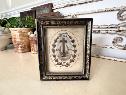 Antique French memento mori frame 1892 | Curio Cartel