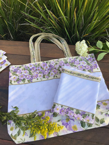 Kit pra bordar Ecobag Flowers | www.marilenypido.com