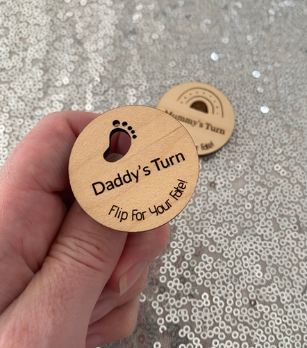 New parent flip coin | Baby J's