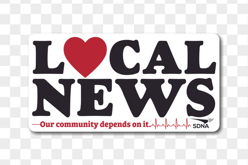 Local News (Heart) 4" Sticker | sdna