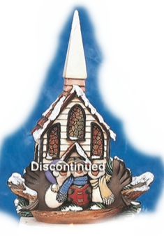 Kimple Ceramic Chapel Birdhouse w/Bird Carolers | Countryside Ceramics