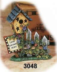 Kimple Ceramic Love Grows Here Birdhouse | Countryside Ceramics