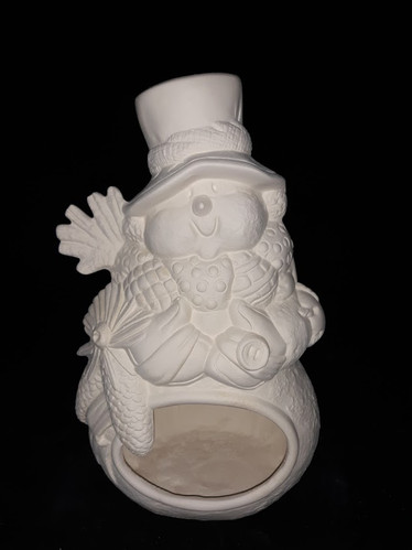 Ceramic Snowman Pinecone Chiminea | Countryside Ceramics