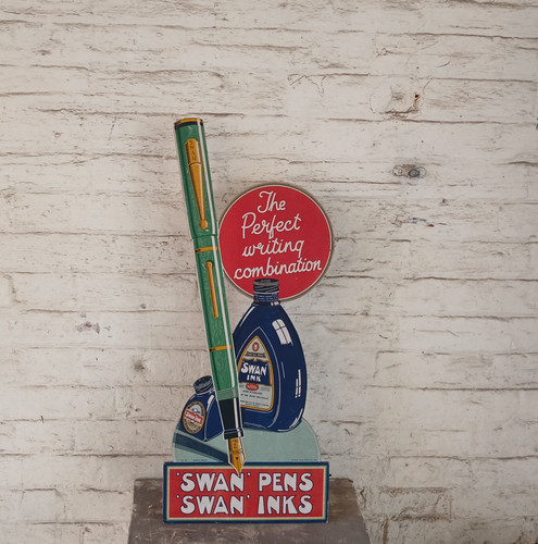 Large Swan Inks & Pens Advertising Card | L'Authentique