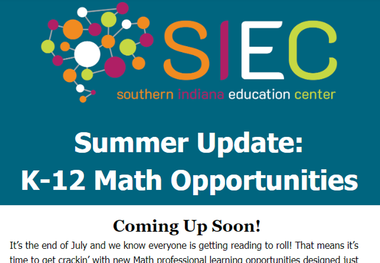 Summer Update: K-12 Math Opportunities