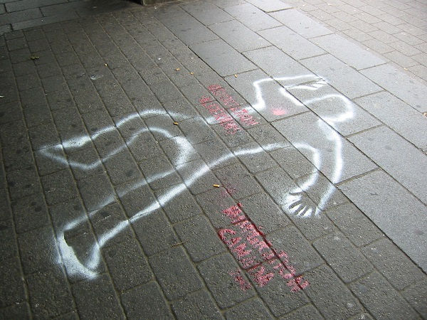 Murder victims required to draw chalk outline around themselves