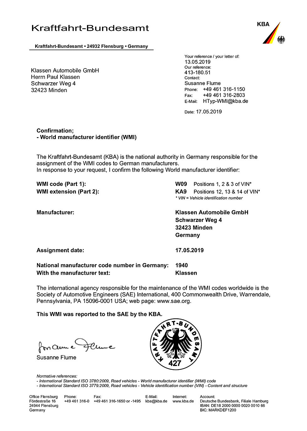WMI World Manufacturer Identifier KLASSEN wmi-world-manufacturer-identifier-klassen