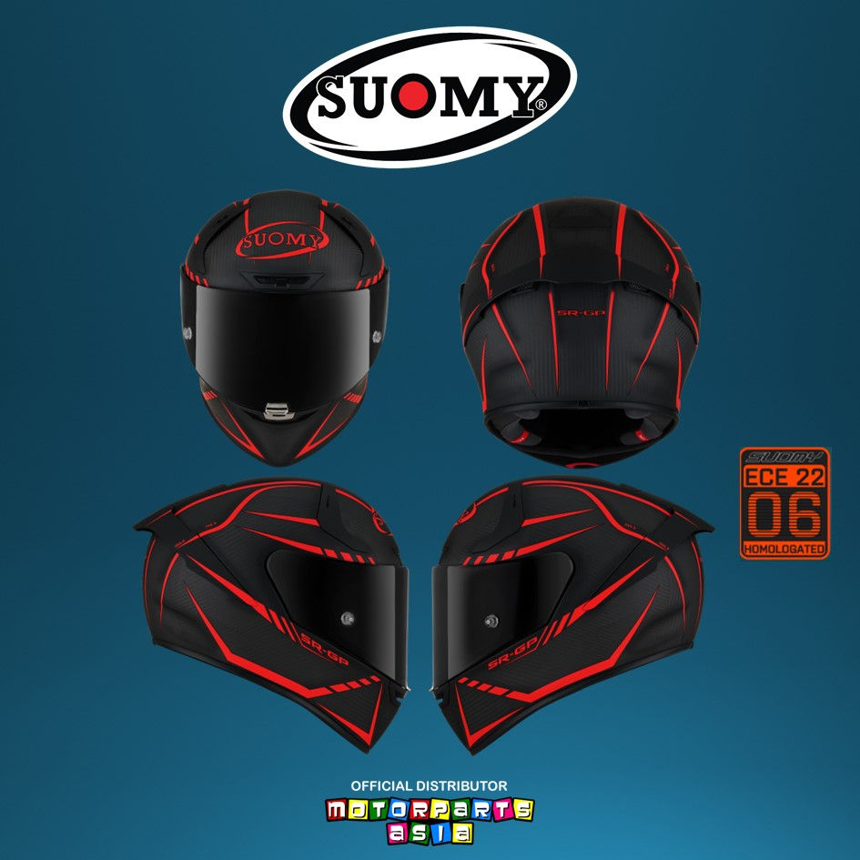 SUOMY SR-GP Carbon SuperSonic Red Matt Full face Helmet | MKA ...