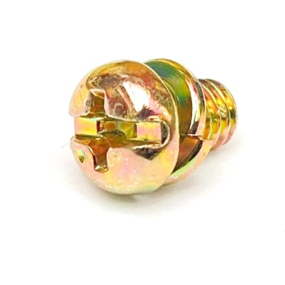 M4x08 +/- Phil/Slot Pan Screw w/Spring Washer Yellow Passivate JIS ...