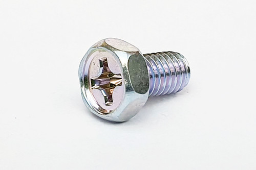M6 x 14 Phillips Head Hexagon Upset Screw Trivalent White | zedparts