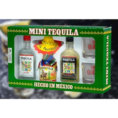 Kit Mini Tequila Collection Miniaturas (3 mini tequilas + 2 copos ...