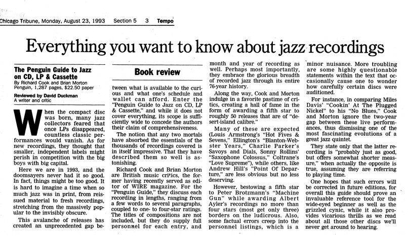 The Penguin Guide to Jazz on CD, LP & Cassette