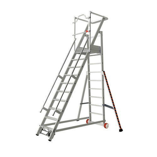 Tubesca Mobile Warehouse Safety Stepladder 10 Tread | Valentine Ladders ...