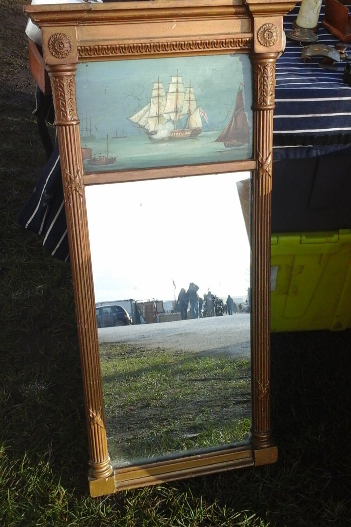 Victorian mirror painted with a ship | Mysite