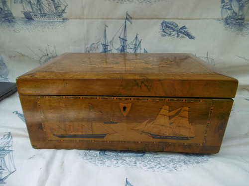 19th Century Trinity House inlaid work box | Bonds Nautical