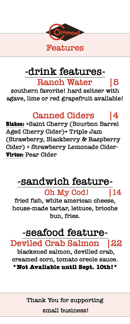 Menus | The Commons Grand Ra