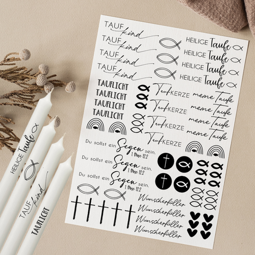 Kerzentattoo "Taufe" | Helloo Anni