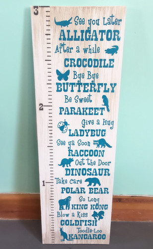 See you later alligator growth chart ruler sign | Stain and Scoop
