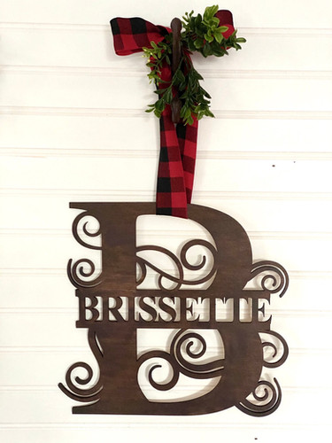 Custom Monogram Name Sign | Stain and Scoop