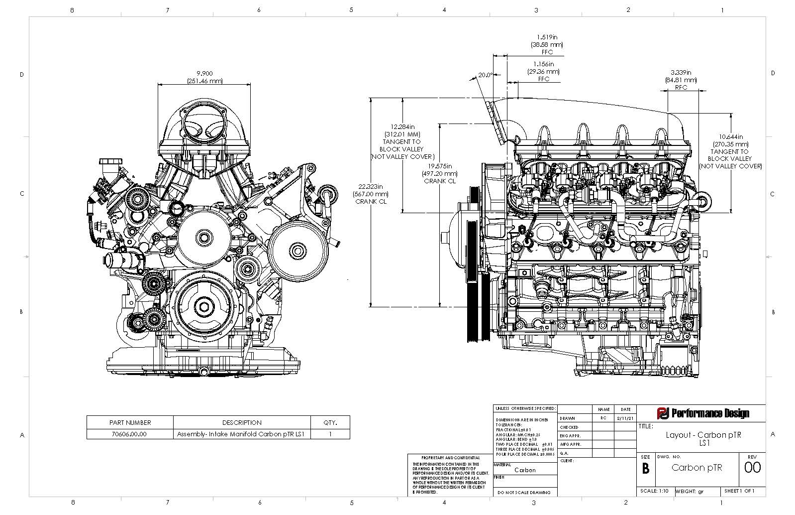 Carbon pTR Intake Manifold LS1 LS6 LS2 Cathedral Port – Performance ...