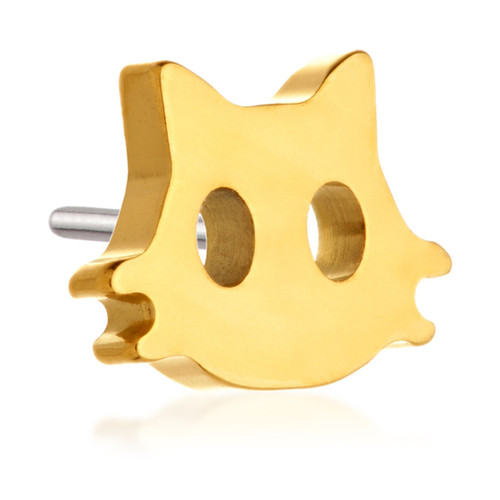 Zircon Gold Ti Threadless Cat Face Attachment | Hindsight