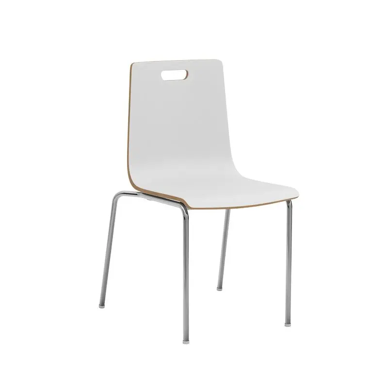 198C WHITE WOOD STACK CHAIR-HPL | Office Liquidators 2